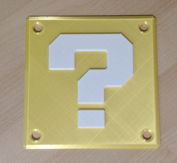 HUGE 3D printed Question Mark box block from Mario wall or | Etsy
