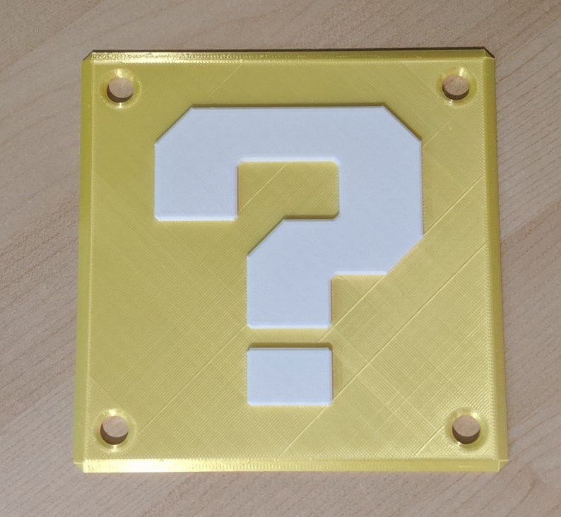 HUGE 3D printed Question Mark box block from Mario wall or | Etsy