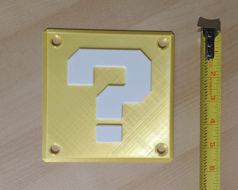 HUGE 3D printed Question Mark box block from Mario wall or | Etsy