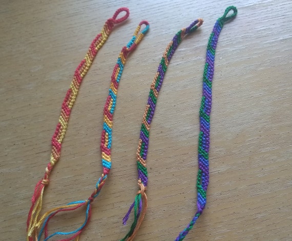 Candy Stripe Friendship Bracelet | Etsy