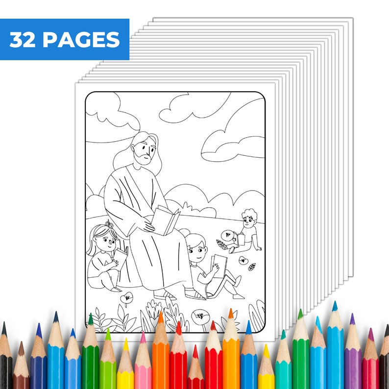 Faith-filled Fun: Bible Coloring Pages for Children and Adults, Color ...