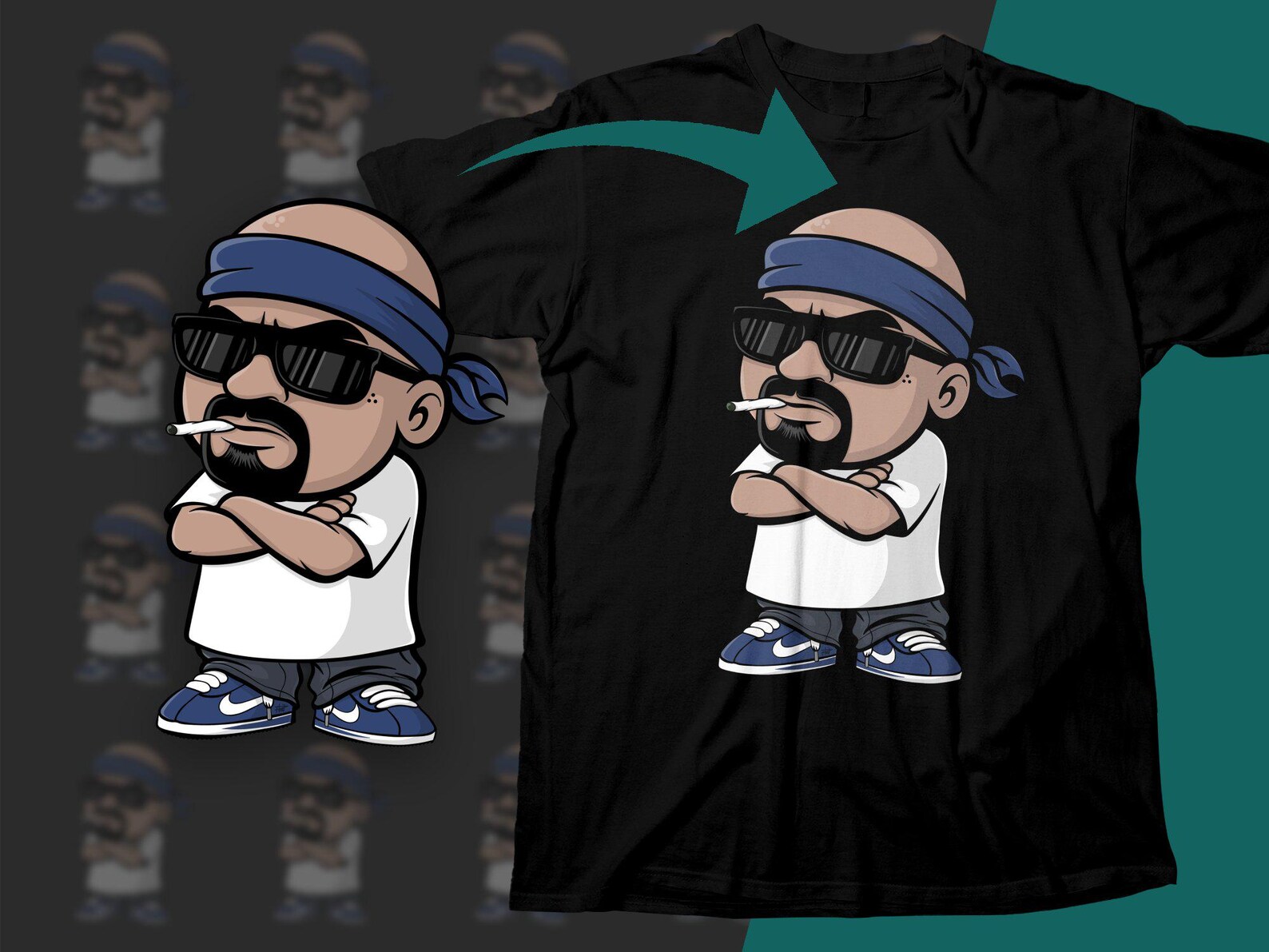 Lil Veterano ENOJON Cholo PNG Digital, Custom Chicano Art, Home Drawing ...