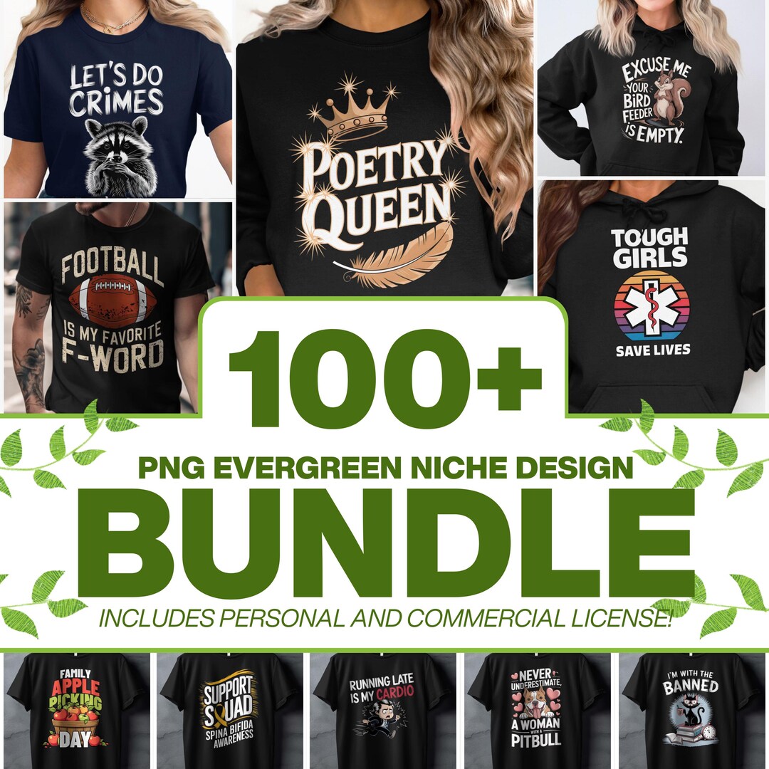 Huge Evergreen Themed Tshirt Design Digital Download PNG Files Bundle ...