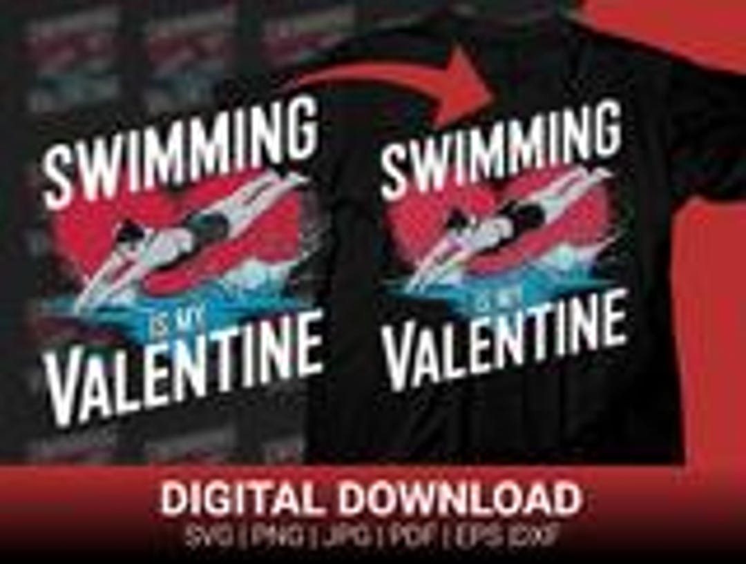 Swimming is My Valentine Art Print Swimming Valentine Digital File ...