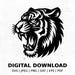 Roaring Tiger Silhouette SVG, Printable Digital Download, Tiger Head ...