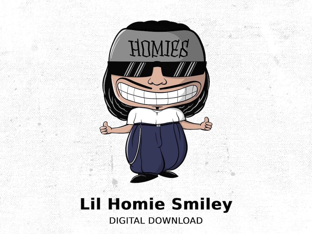 Lil Homie Smiley Digital Print - Instant Download Wall Art - Cute Emoji ...