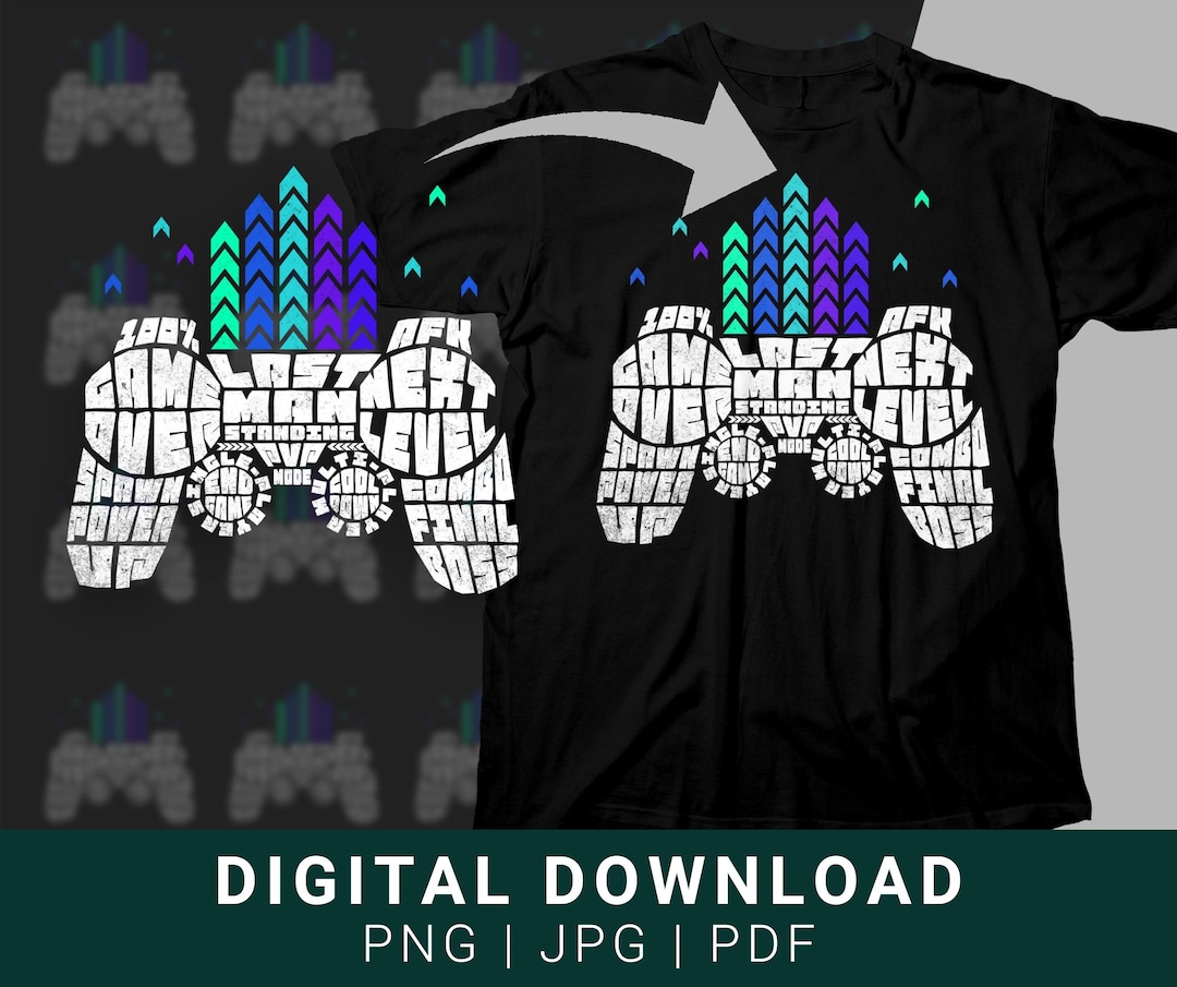 Gamer SVG PNG, Game Over Controller Design, Video Game Art for Print ...
