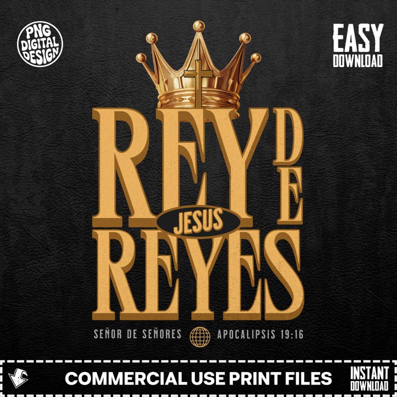 Rey De Reyes Digital PNG, Christian Shirt Design, Jesus Christ Art ...