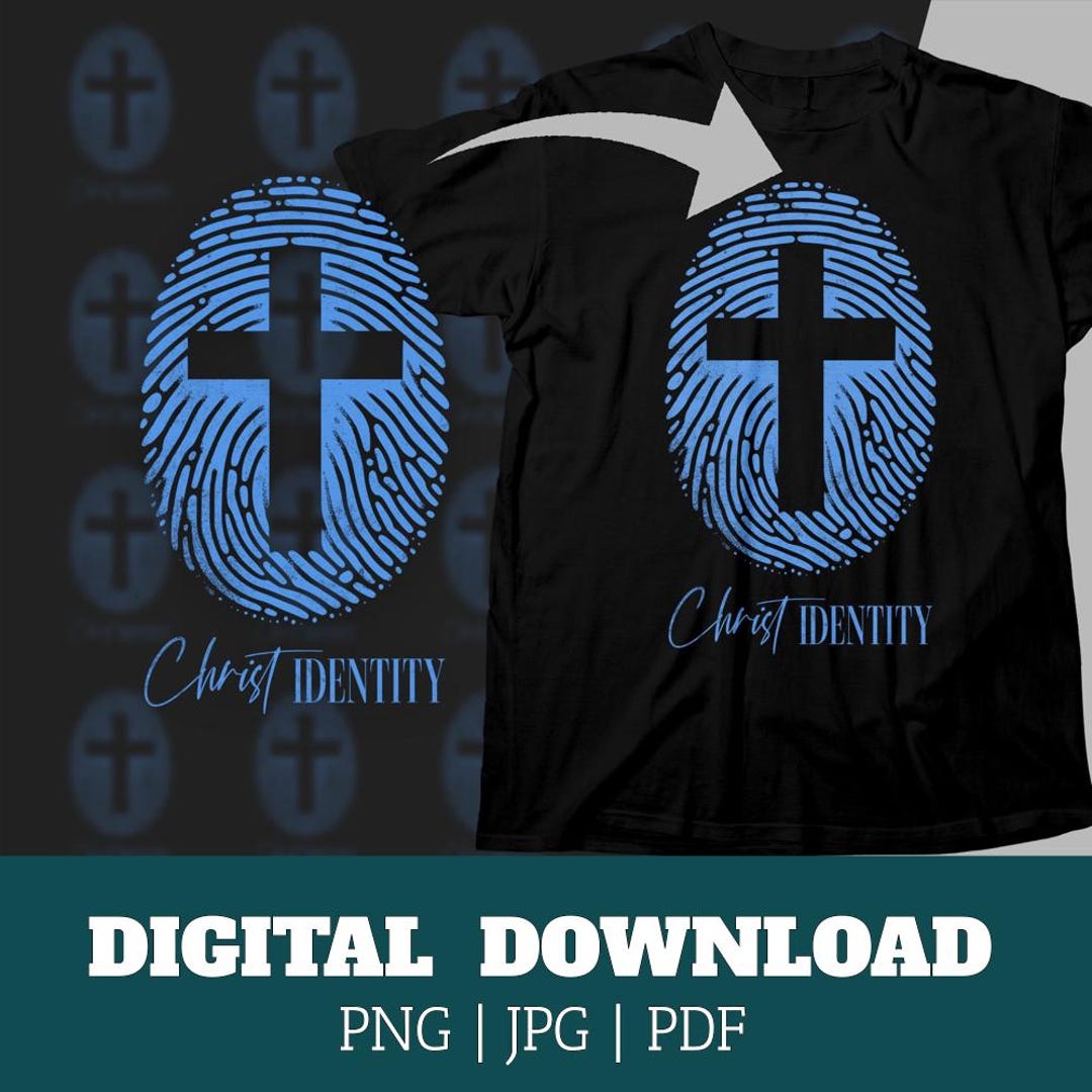 Christian Faith Cross Digital Art, Fingerprint Cross Printable, Christ ...