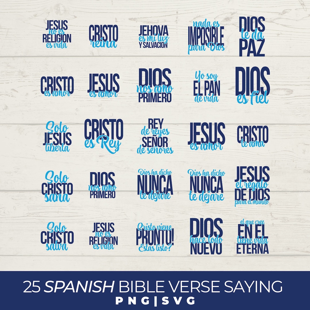25 Spanish Bible Verse SVG and PNG Files, Ready for Cut Machine Files ...