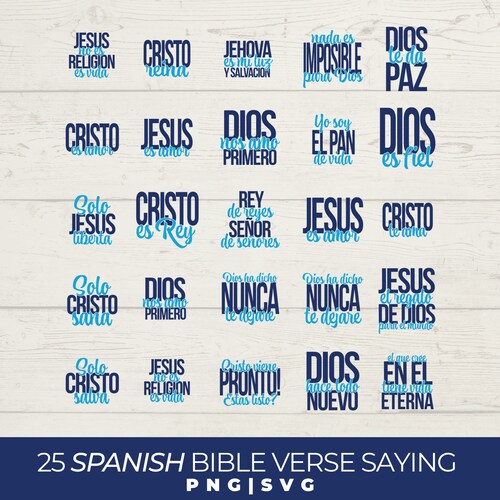 25 Spanish Bible Verse SVG and PNG Files Ready for Cut - Etsy