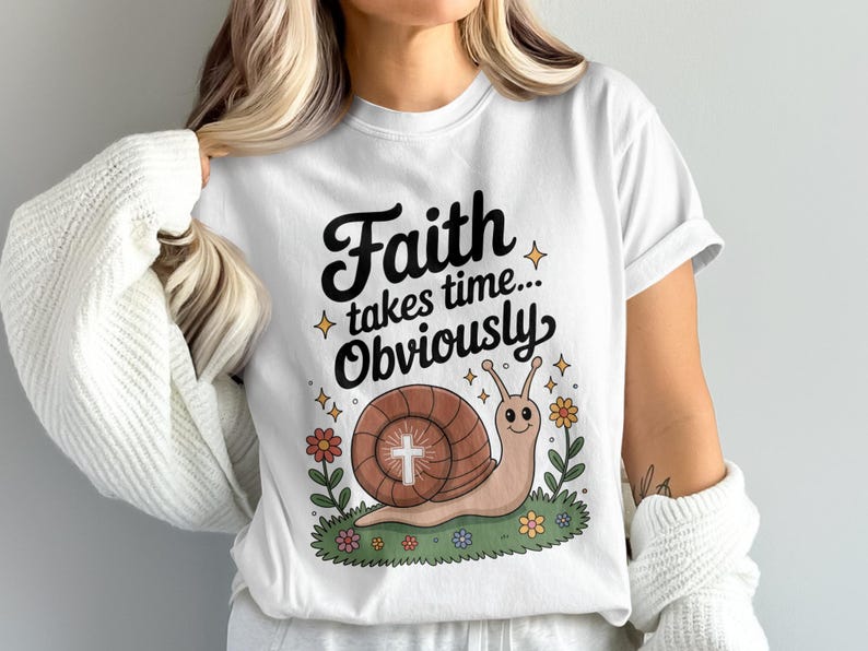 Faith Snail PNG Digital Download, Christian Print File, Faith Takes ...