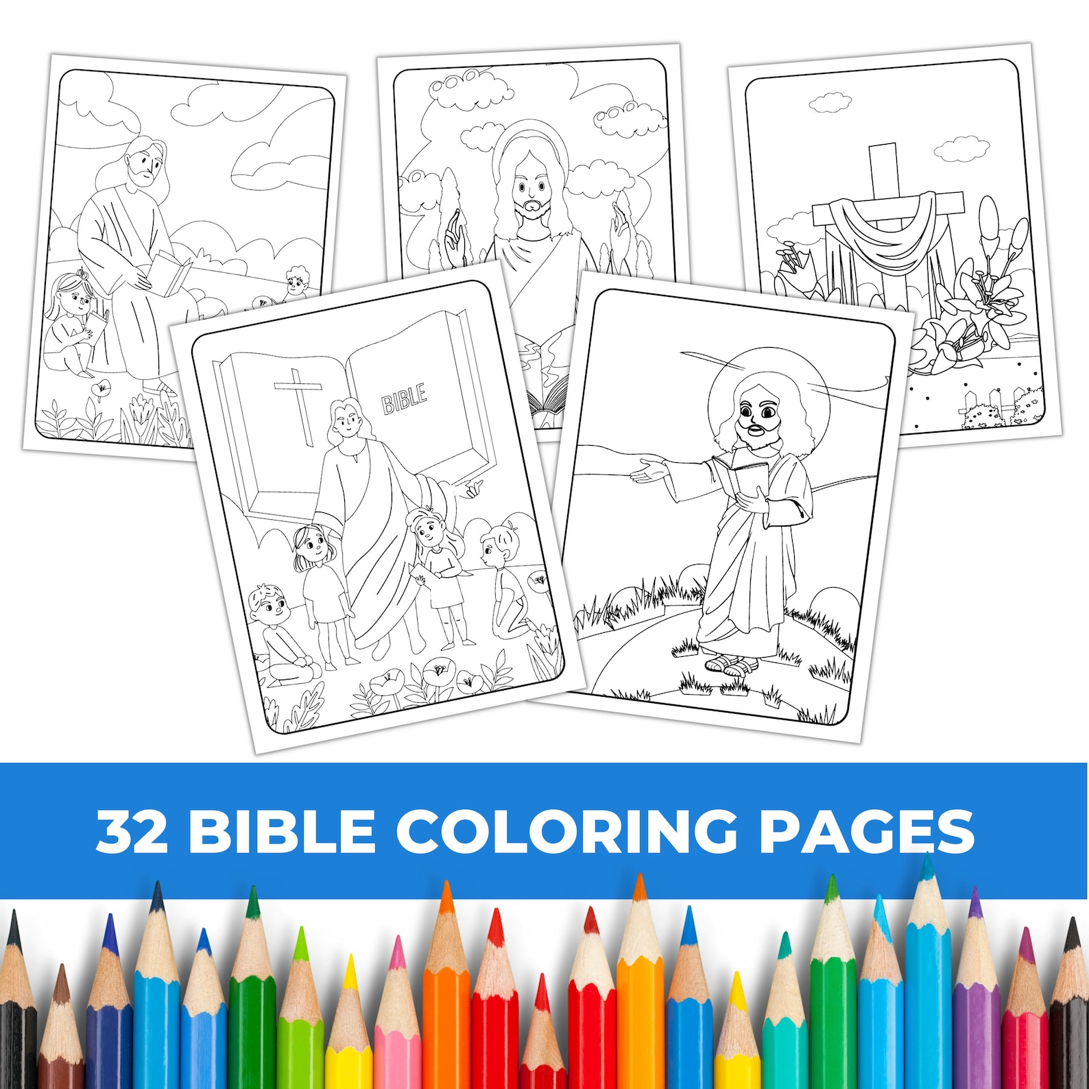 Faith-filled Fun: Bible Coloring Pages for Children and Adults, Color ...