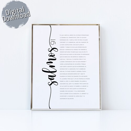 Salmos 91 Spanish Bible Verse Printable Psalms Verso De La - Etsy