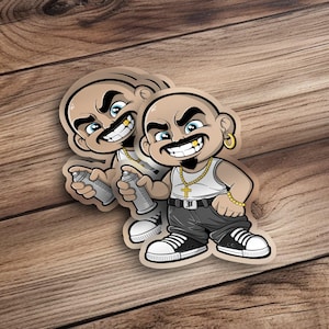 Lil Crazy Vato Chicano Cholo Homies Clip Art, Hand Drawn Digital Art ...