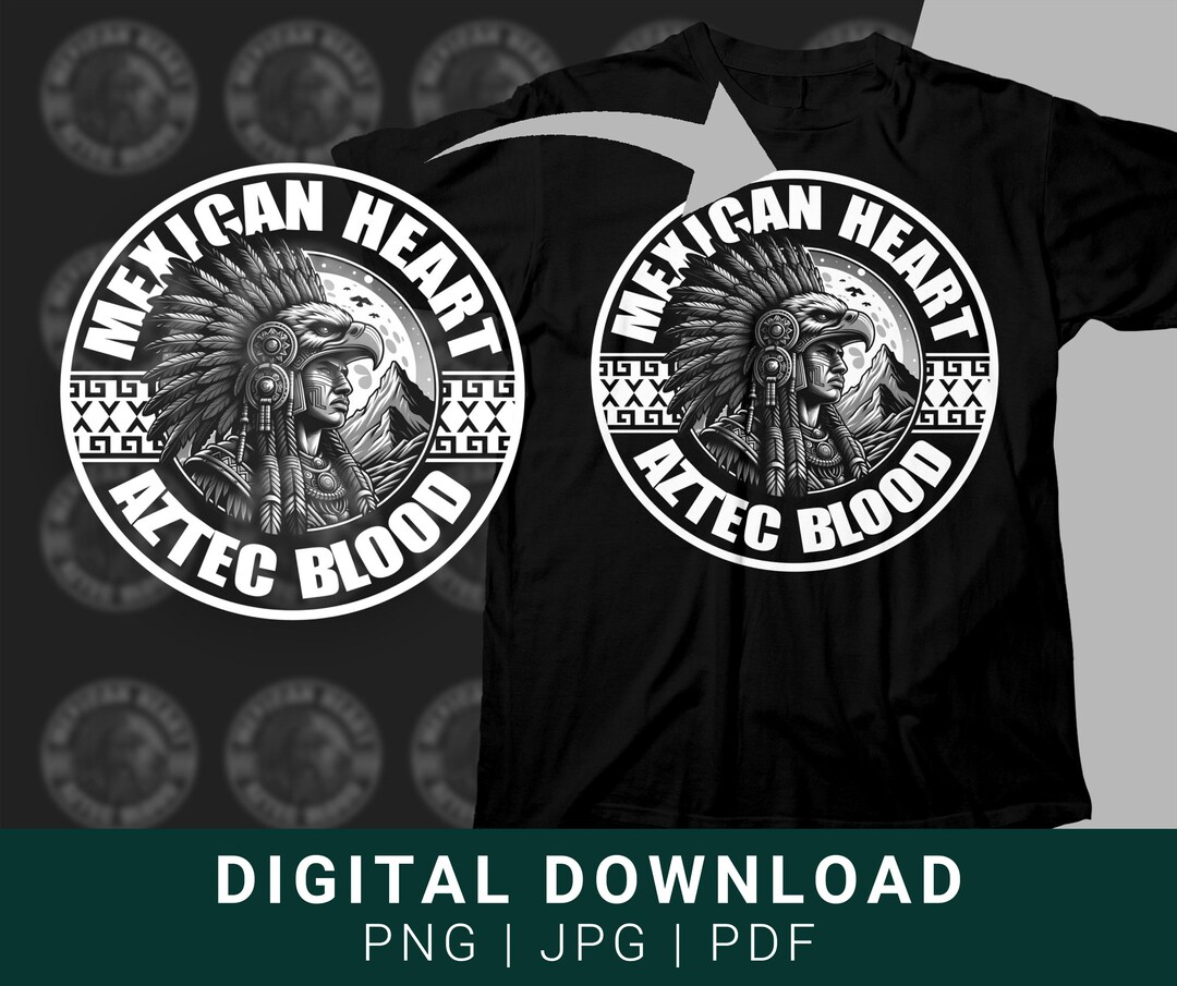 Mexican Heart Aztec Blood Digital Download PNG, Native American Art ...