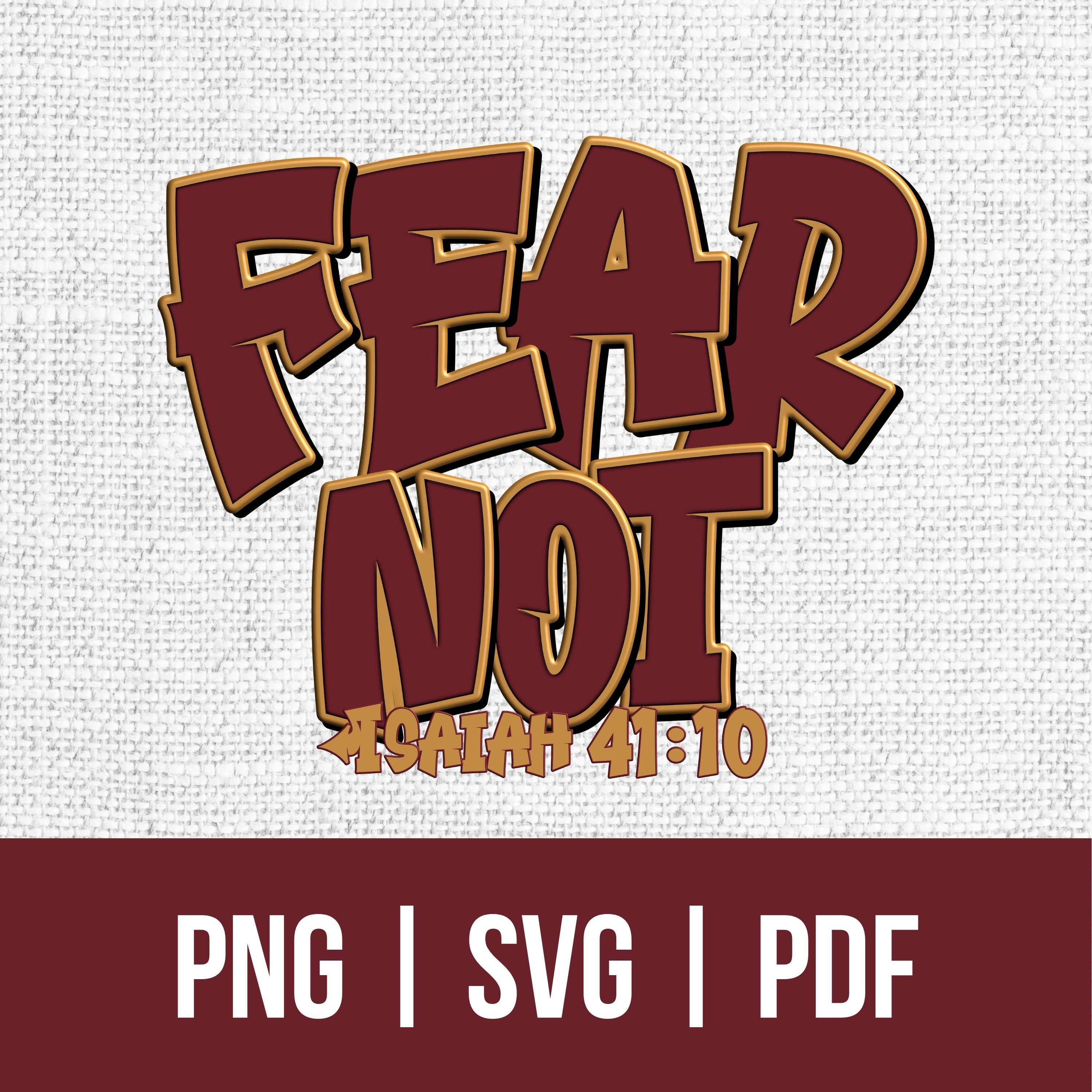 Fear Not Png Svg, Religious Sticker Style Png, Bible Verse Png ...
