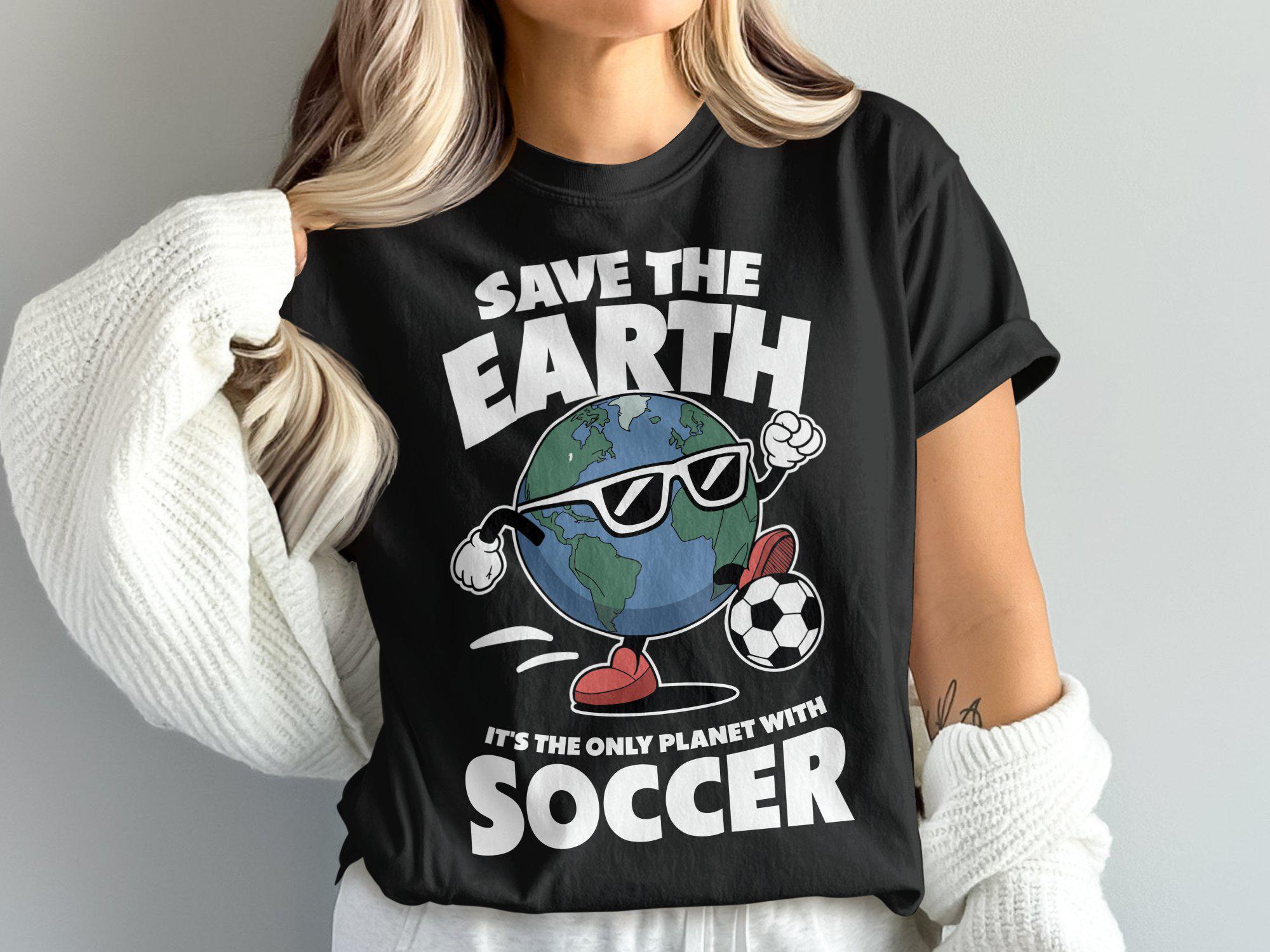 Save the Earth Soccer Digital Print, Earth Football Print, Fun Soccer ...