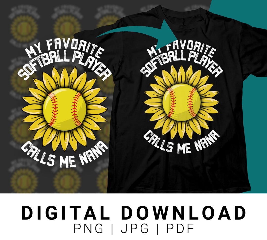 Softball Sunflower T-shirt Design, Digital Download PNG, Softball ...