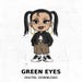 Lil Veterano Chola PNG Green Eyes, Home Drawing, Custom Chicana Digital ...
