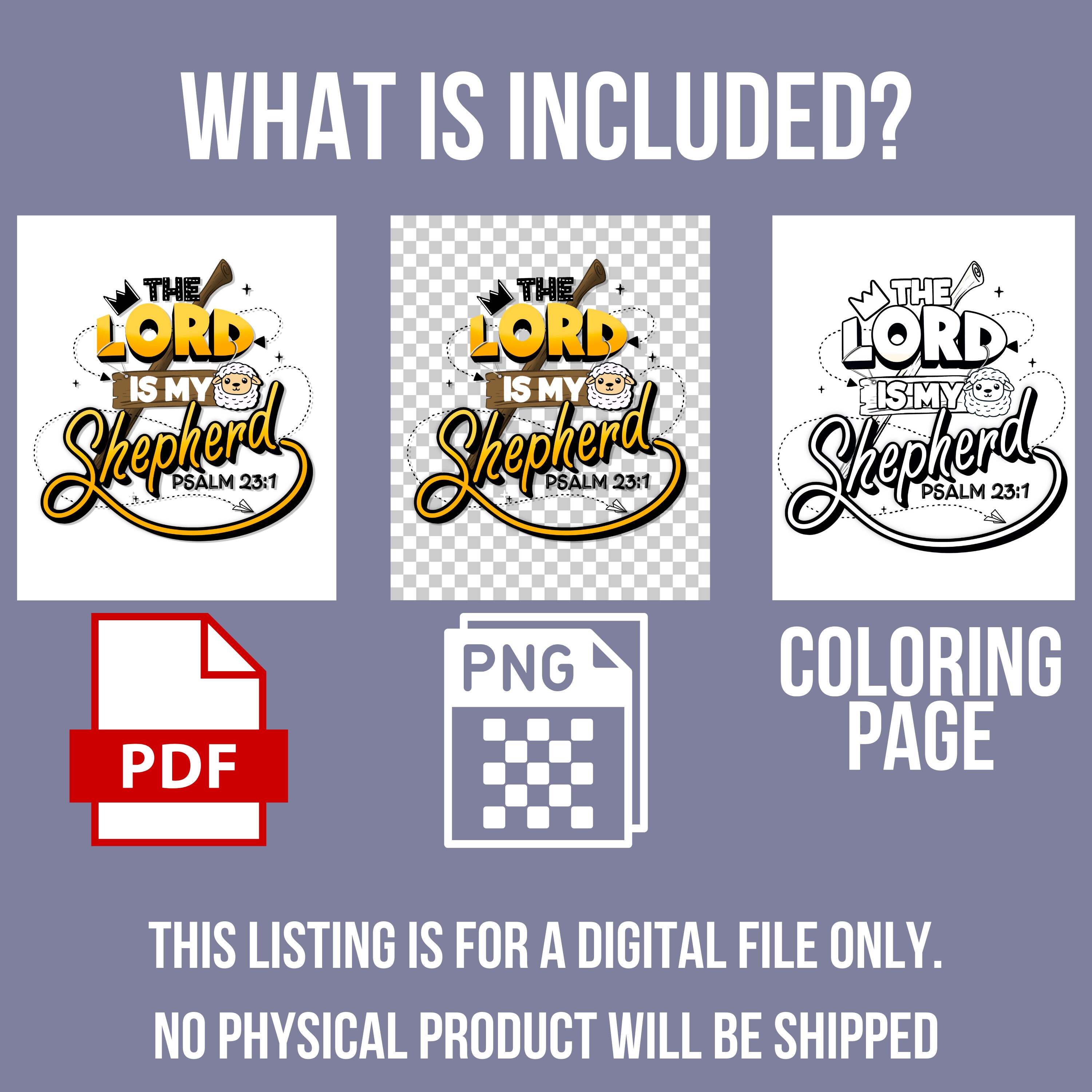 The Lord is My Shepherd, Psalm 23:1. Custom Art Christian Design Png ...