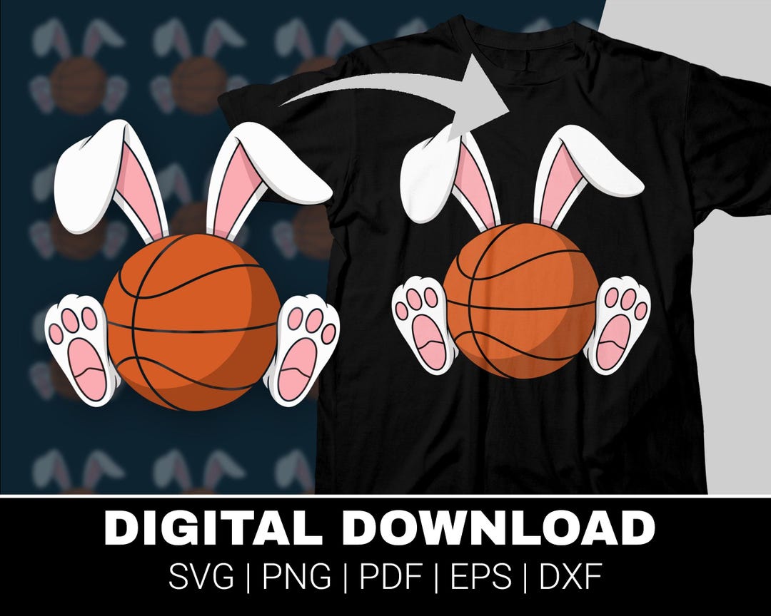 Bunny Ears and Paws Basketball SVG Digital Download, Easter Sports ...