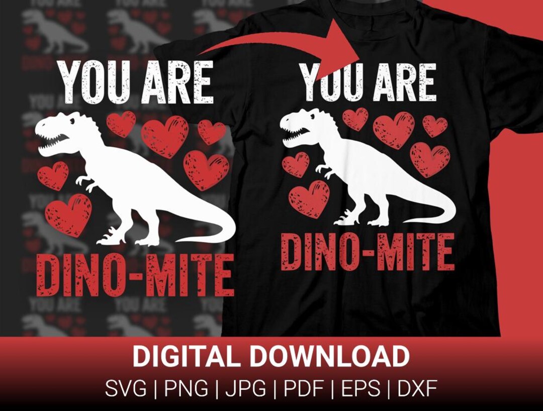 You Are Dino-mite Digital Download, Cute Valentines Day Dino Art ...