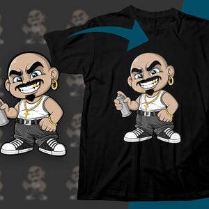 Lil Crazy Vato Chicano Cholo Homies Clip Art, Hand Drawn Digital Art ...