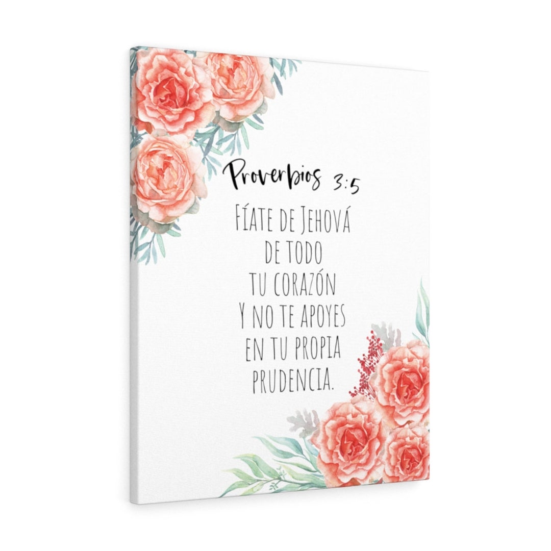 Proverbios 3:5 | Verso Bíblico En Canvas - Etsy