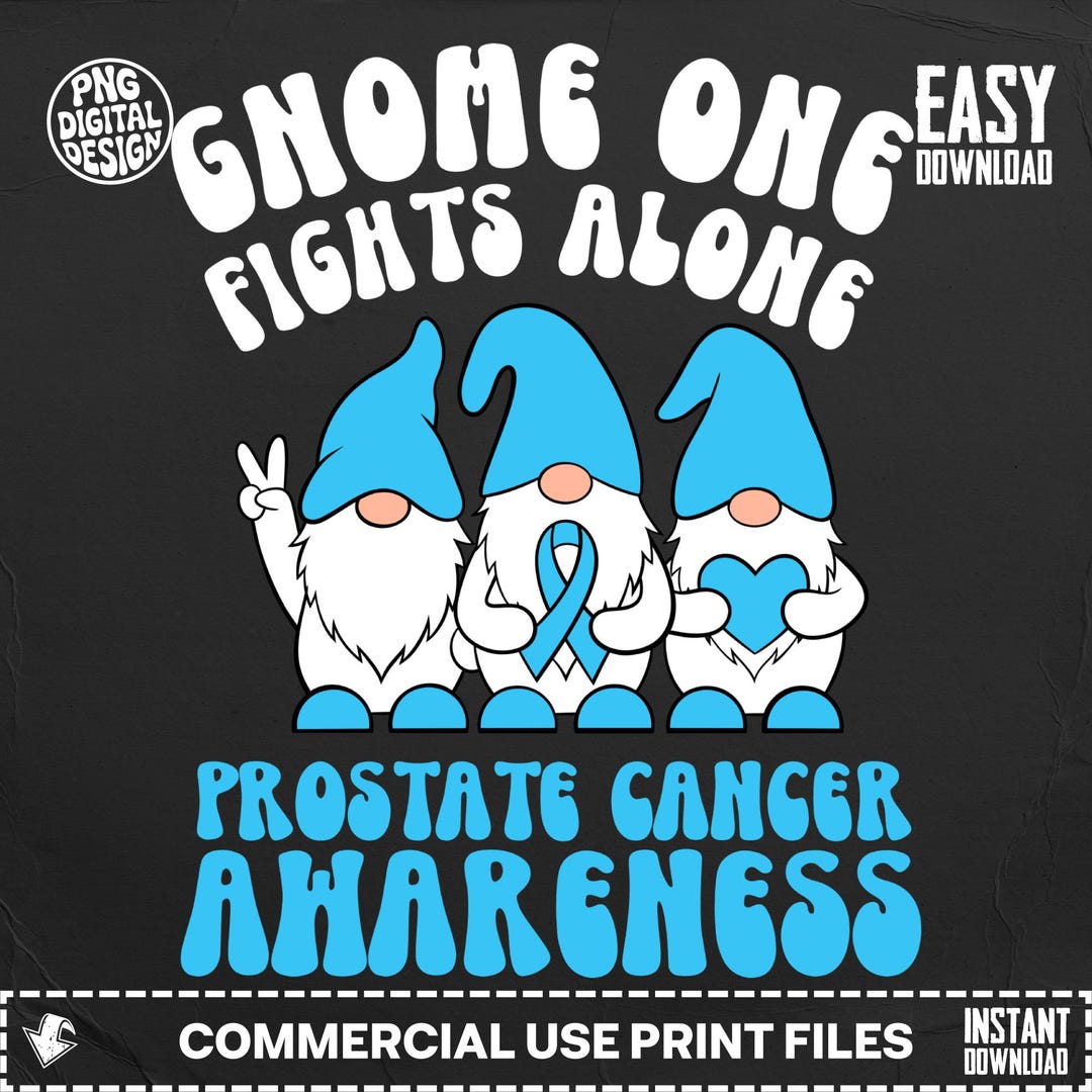 Prostate Cancer Awareness Gnomes Digital Art, Blue Ribbon Design ...
