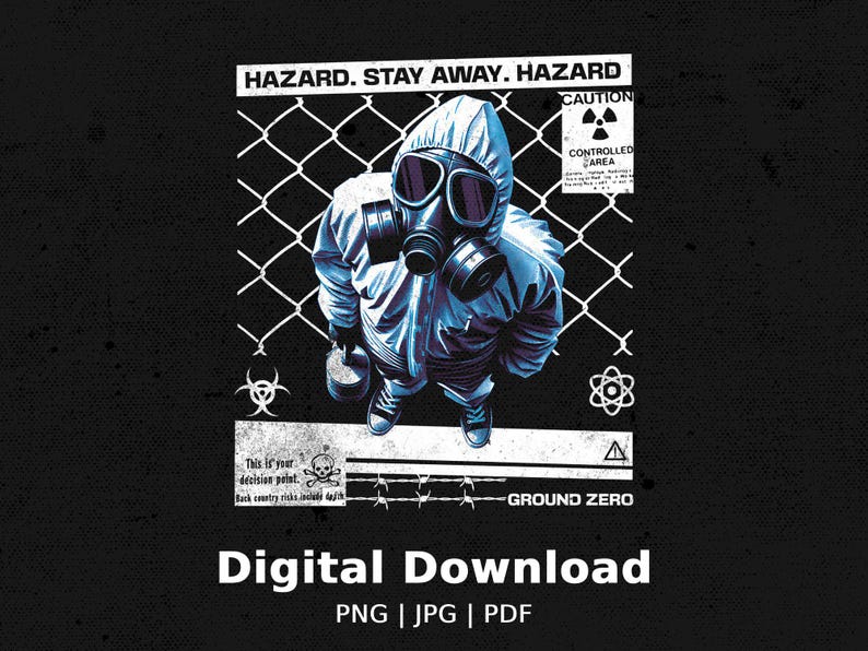 Caution Sign Digital Art, Hazard Warning Poster, Apocalypse Themed ...