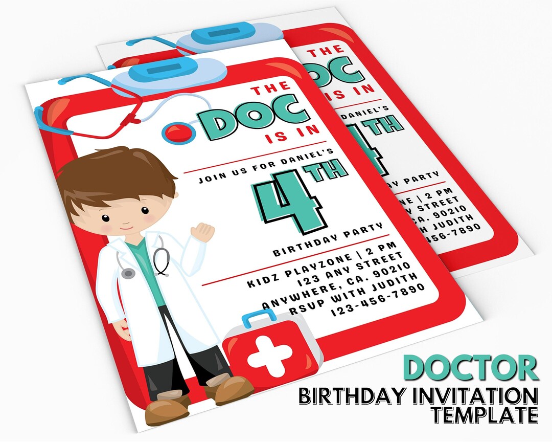 Birthday Card|| Doctor Birthday||dr / Medical School Party Editable ...