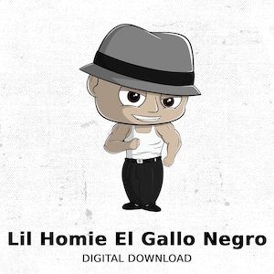 Lil Homie El Gallo Negro Digital Art Print | Urban Mexican Street Style ...