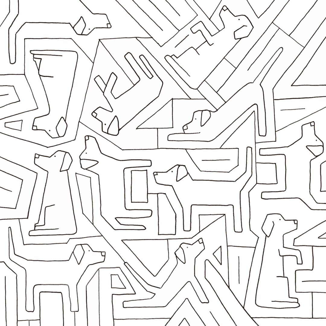 Dog Pose Line Drawing | Upward Dog | Downward Dog | Art for Dog Lovers ...