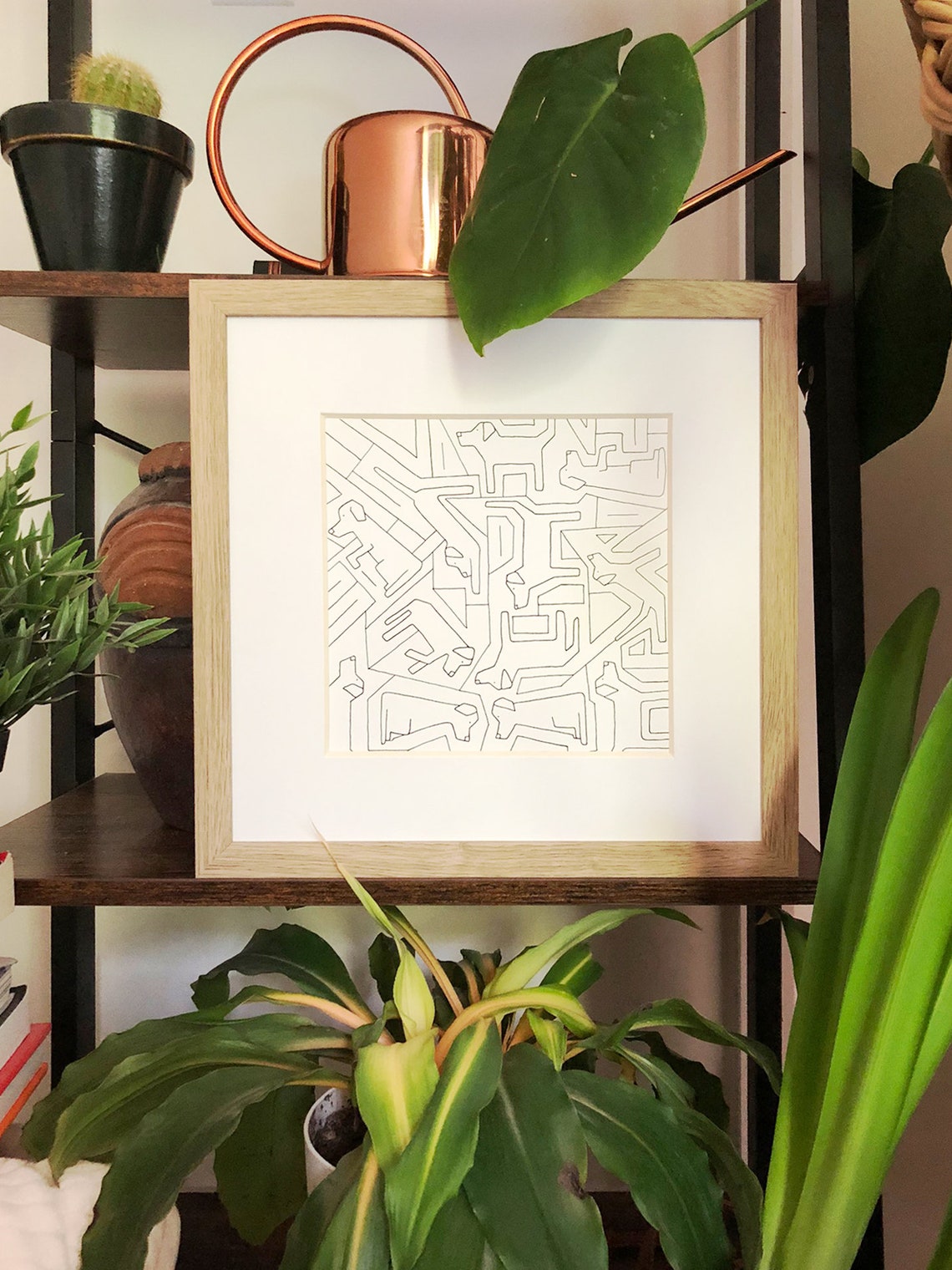 Dog Pose Line Drawing | Upward Dog | Downward Dog | Art for Dog Lovers ...