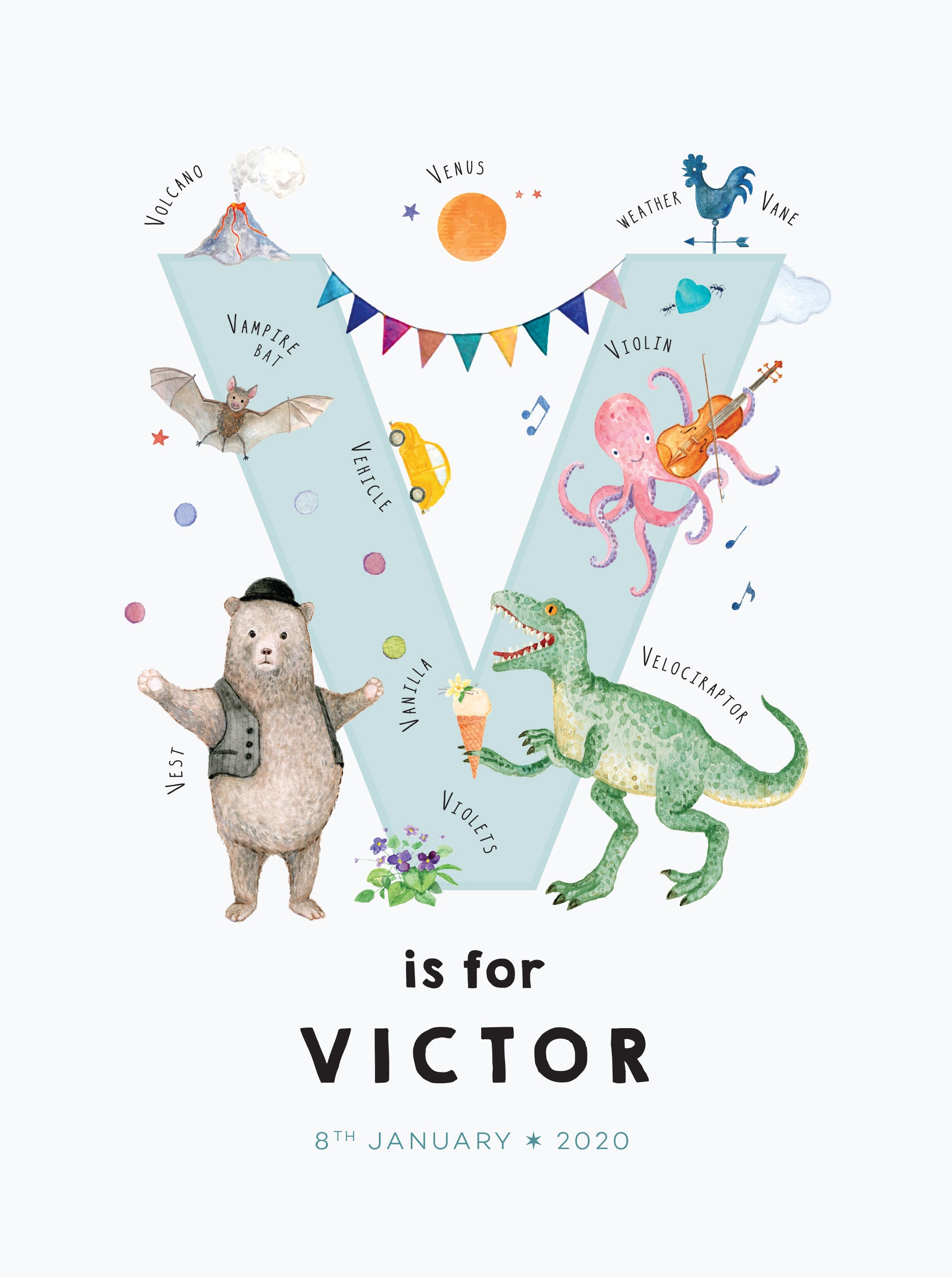 First Letter Initial, Wall Decore, Expecting Mom Gift, Montessori Bebe ...