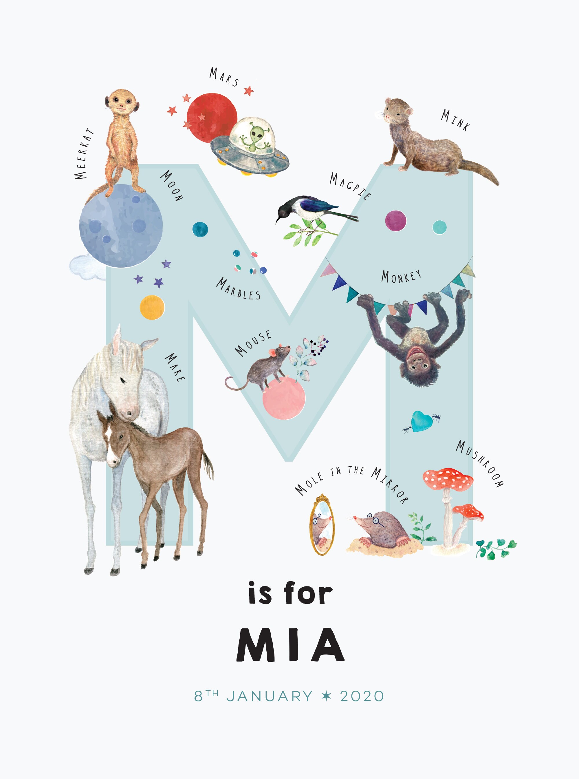 First Letter Initial, Wall Decore, Expecting Mom Gift, Montessori Bebe ...