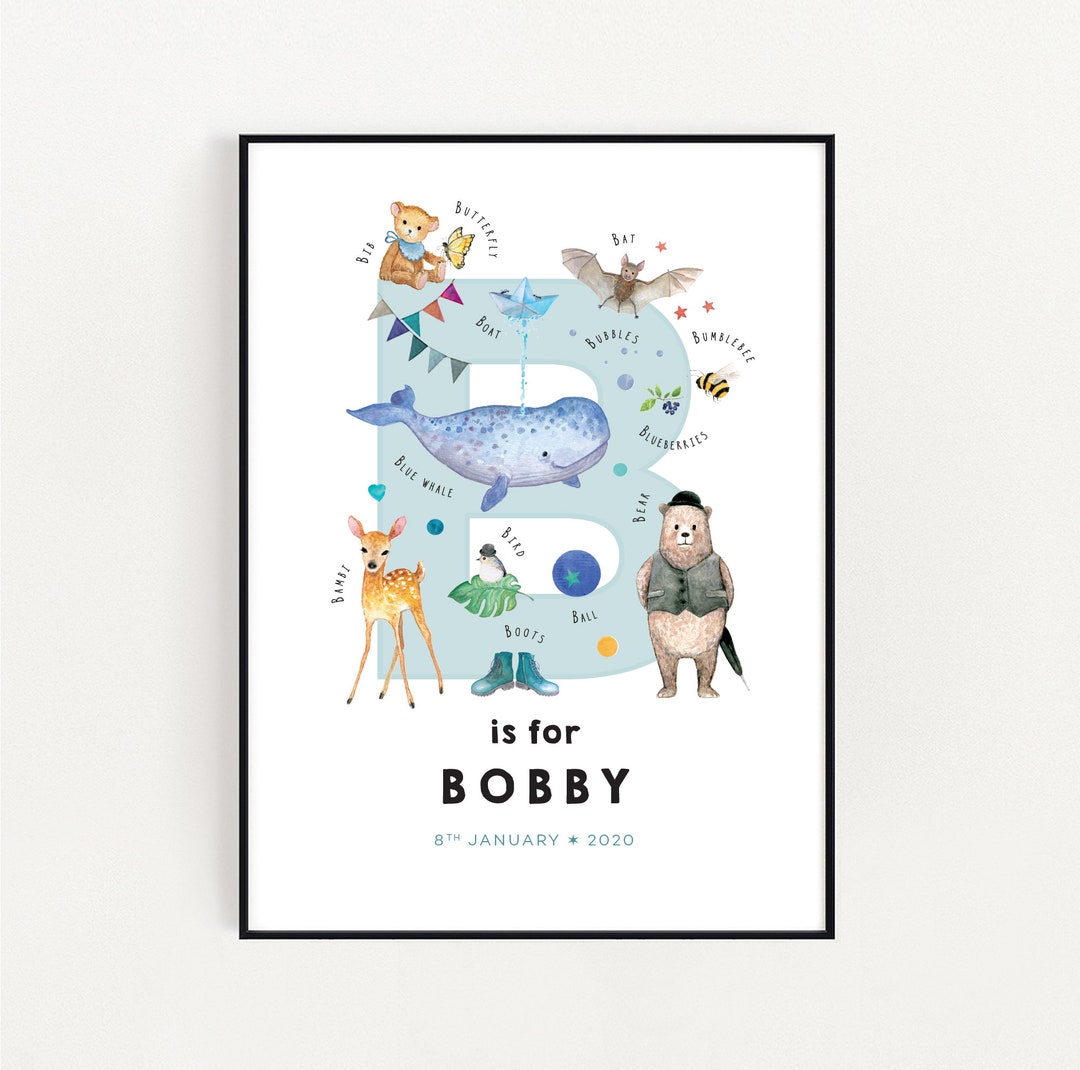 First Letter Initial, Wall Decore, Expecting Mom Gift, Montessori Bebe ...