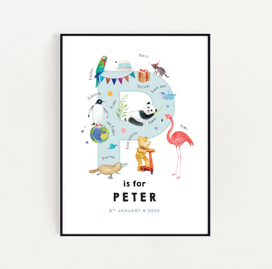 First Letter Initial, Wall Decore, Expecting Mom Gift, Montessori Bebe ...