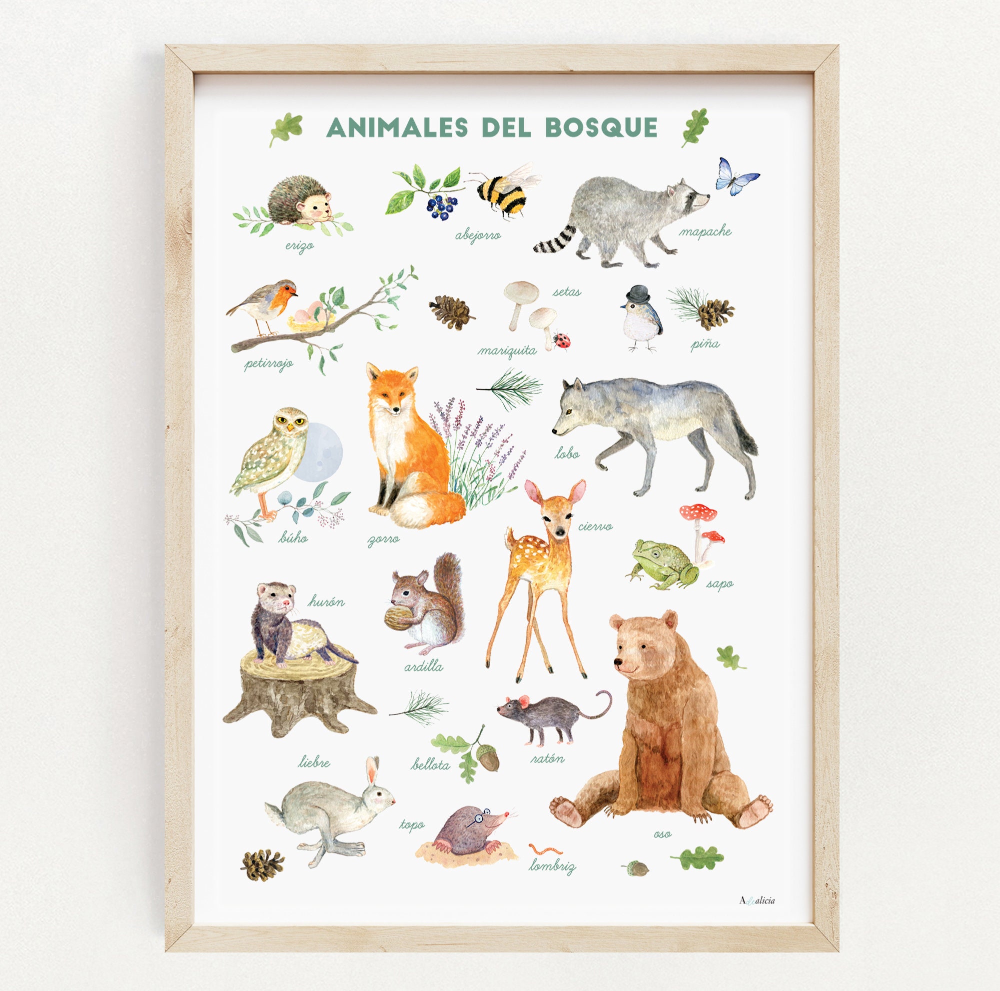 Woodland Nursery in Spanish, Expecting Mom Gift, Montessori Bebe, Wall ...