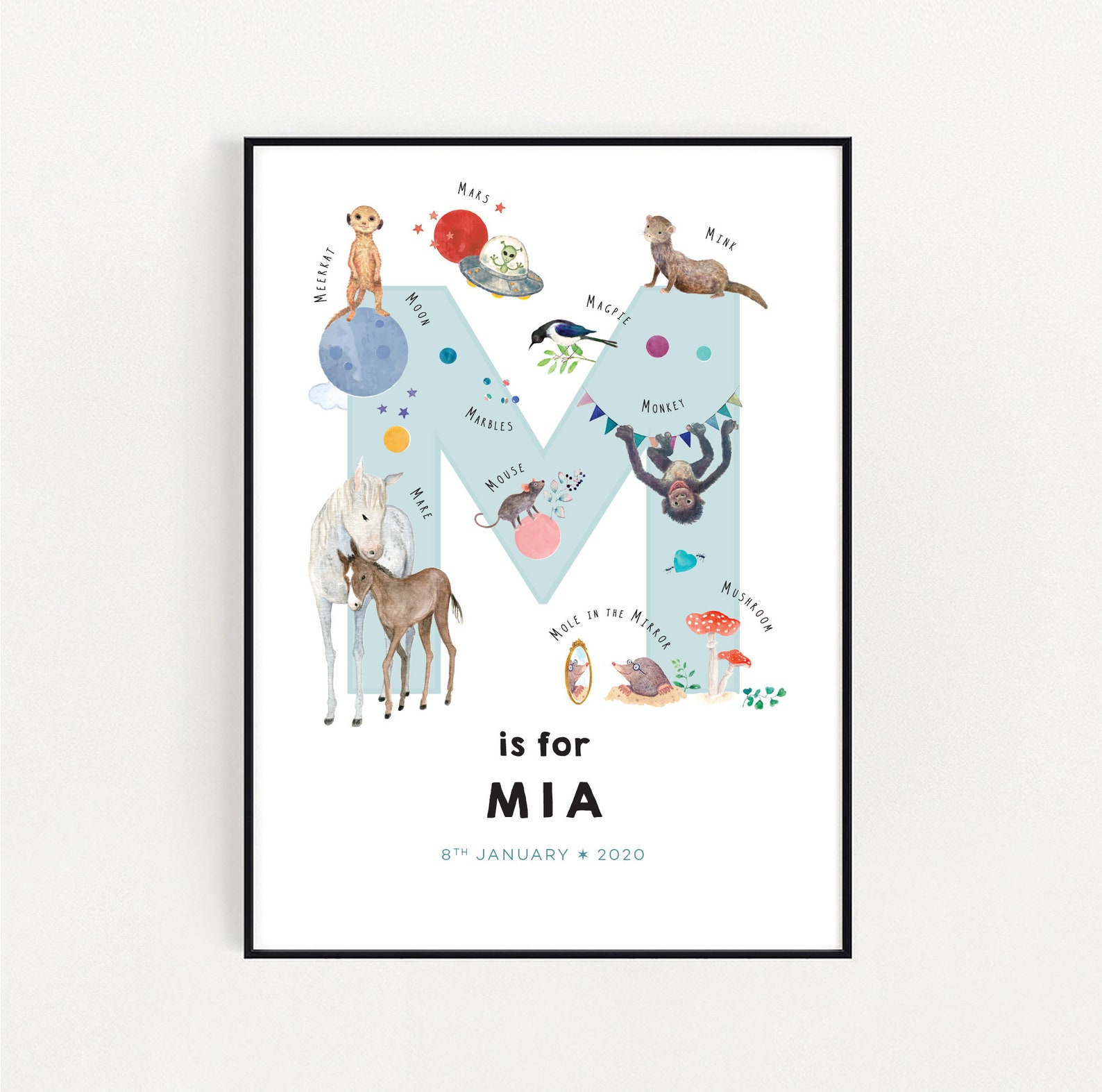 First Letter Initial, Wall Decore, Expecting Mom Gift, Montessori Bebe ...