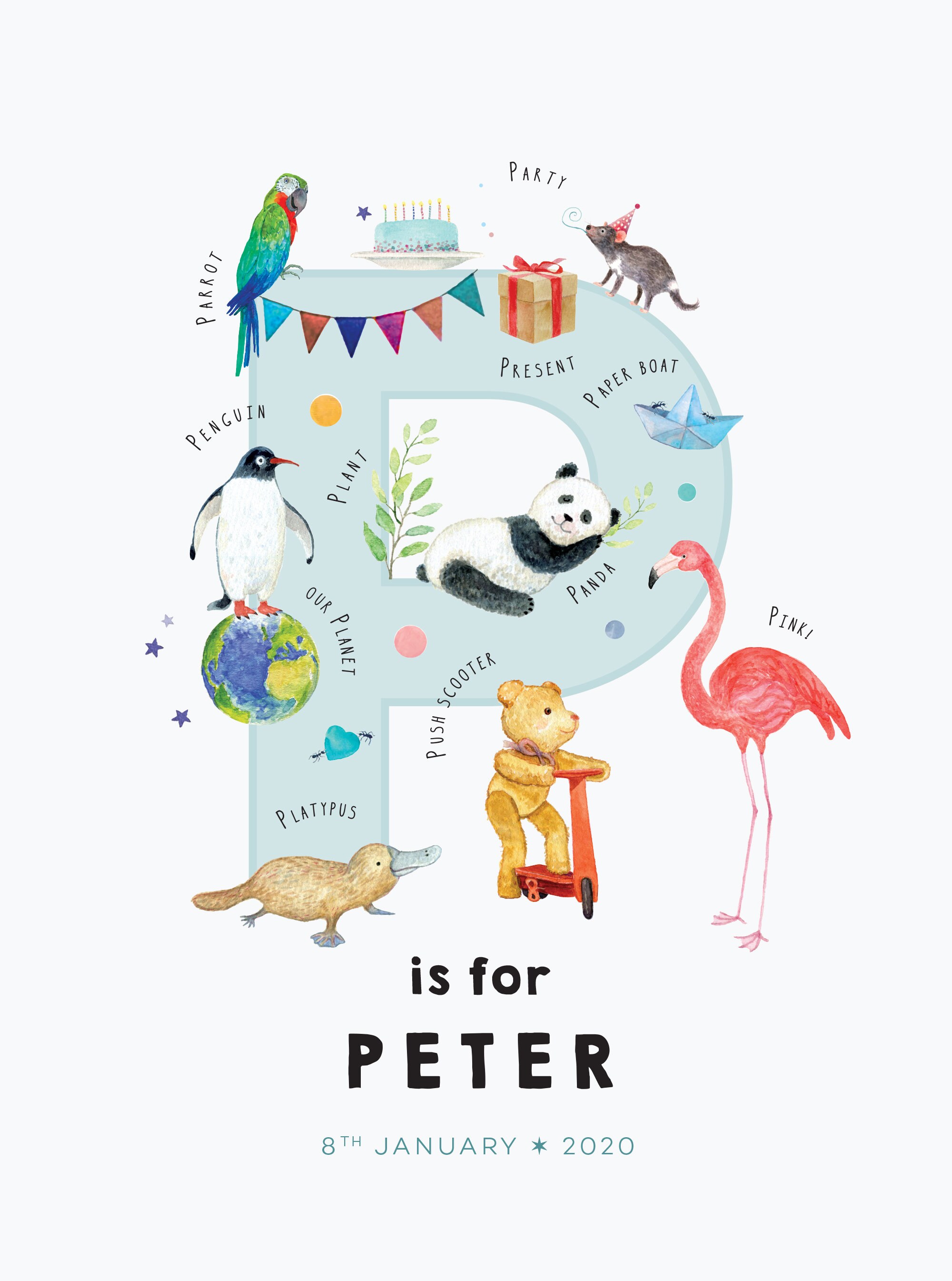 First Letter Initial, Wall Decore, Expecting Mom Gift, Montessori Bebe ...