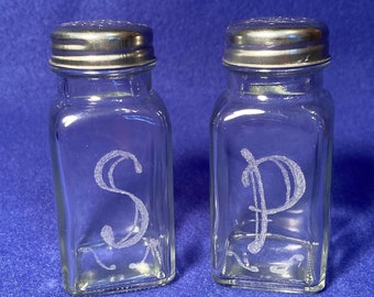 Etched Salt and Pepper Shakers - Etsy