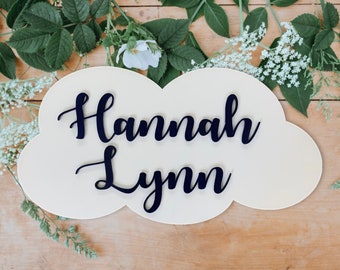 Wooden Cloud Name Sign - Etsy