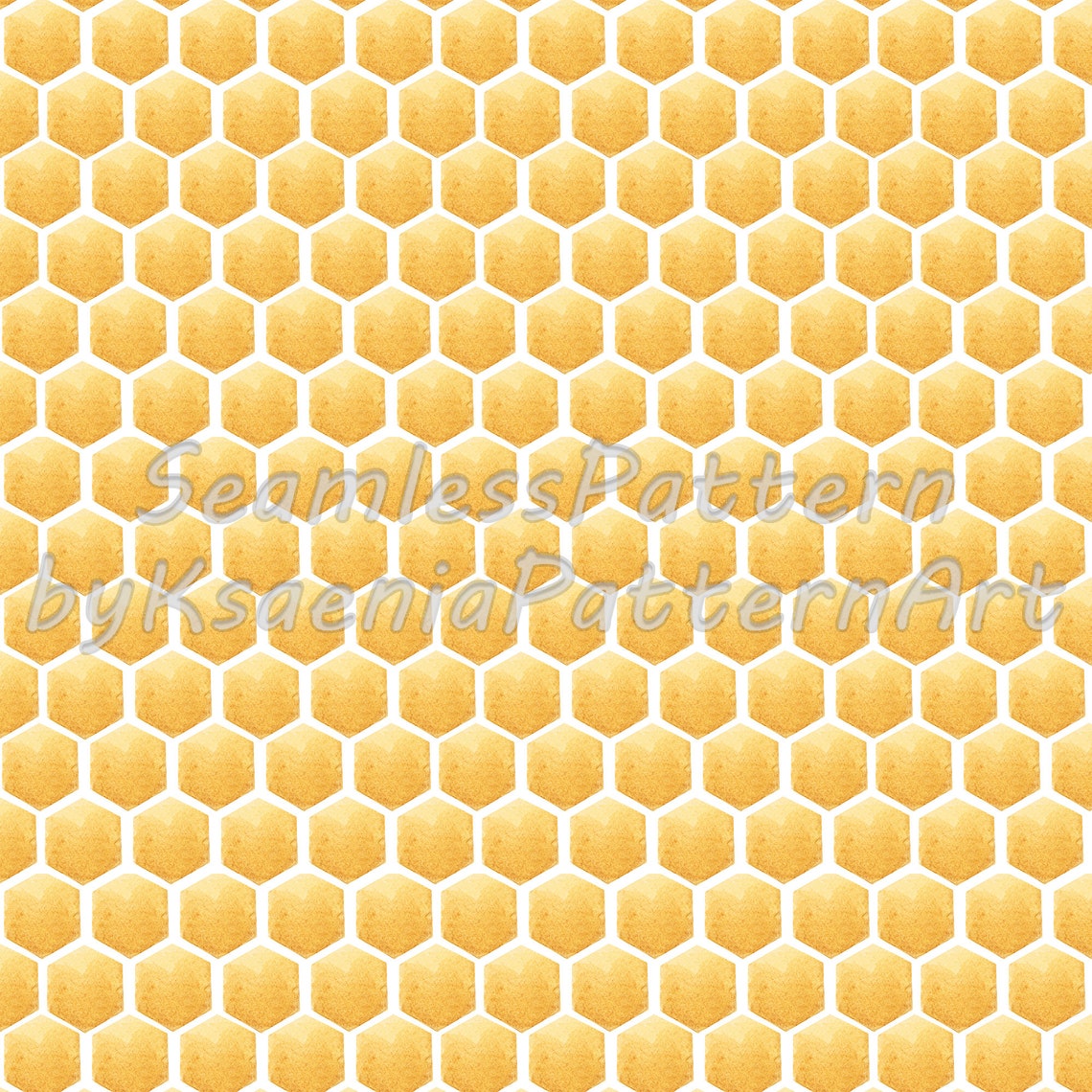 Watercolor honeycomb seamless pattern Honeycomb background | Etsy