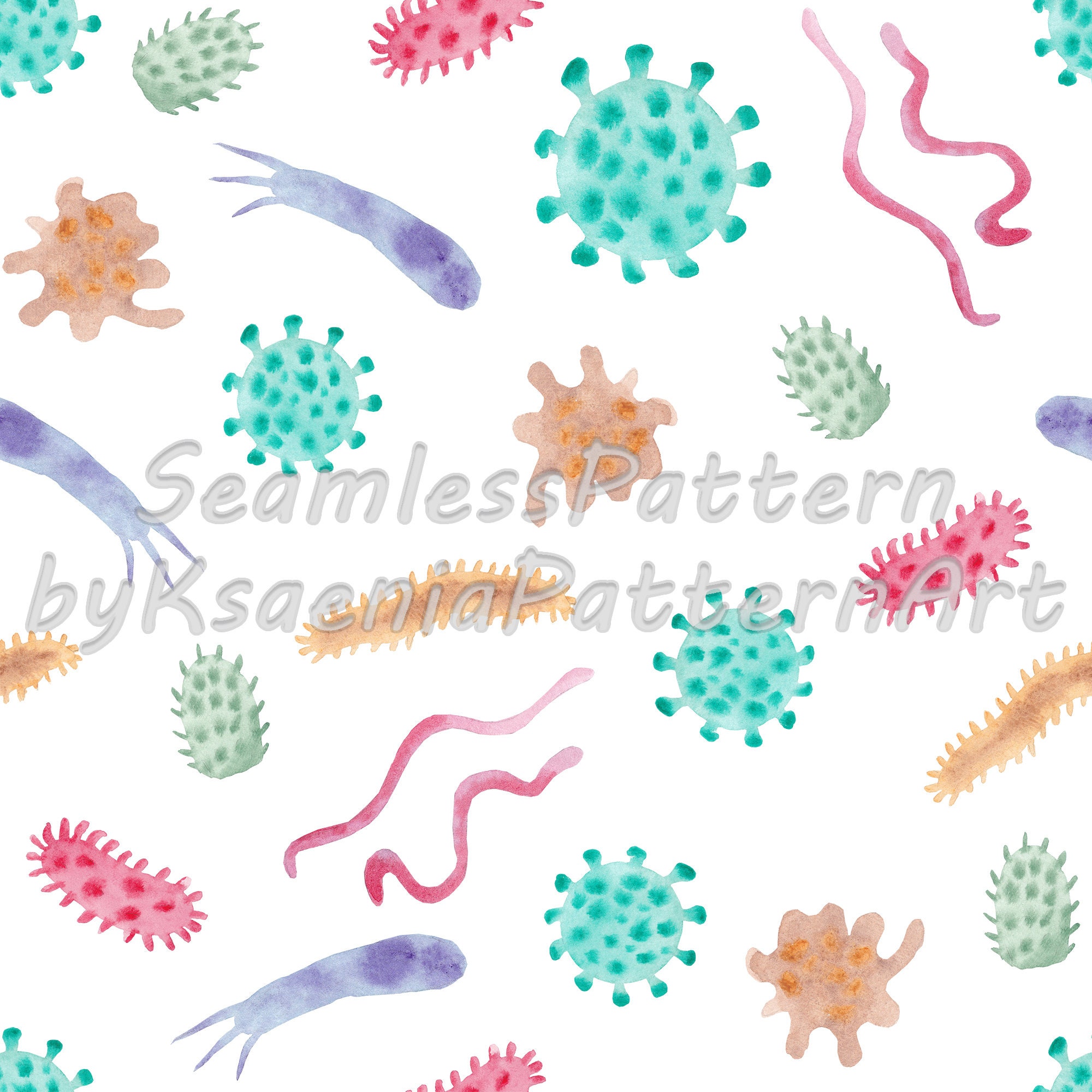 Bacteria Science Fabric - Etsy