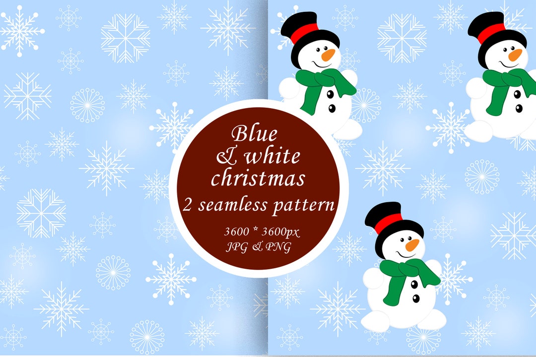 Christmas Seamless Pattern Clipart Cute Snowman Digital Paper - Etsy