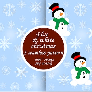 Christmas Seamless Pattern Clipart Cute Snowman Digital Paper - Etsy