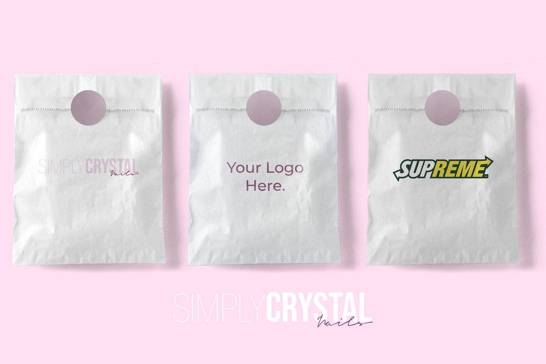 Custom White Flat Merchandise Packaging Paper Bags! Large & Small ...