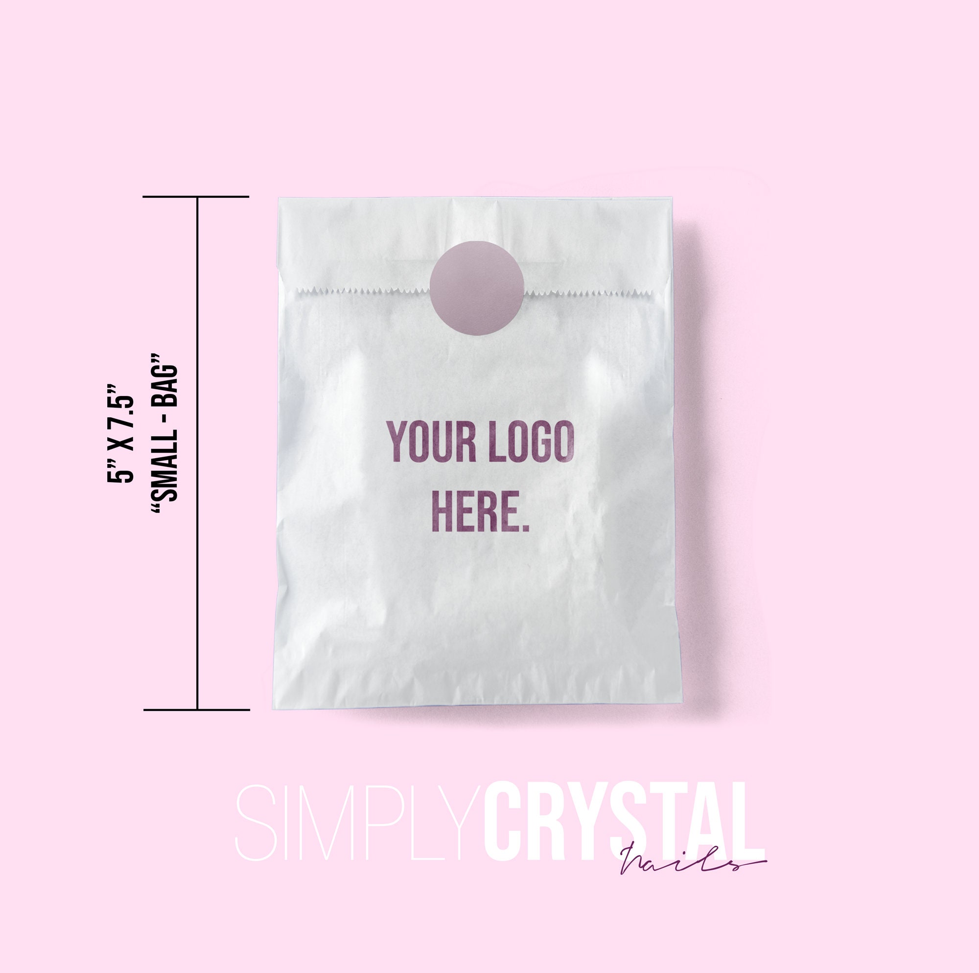 Custom White Flat Merchandise Packaging Paper Bags! Large & Small ...
